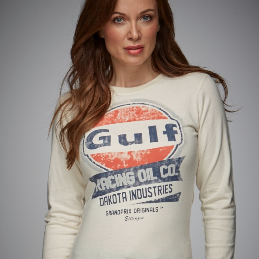 Lady Oil Racing női póló (krémszín) – S – Gulf Prémium Kenőanyagok és ...